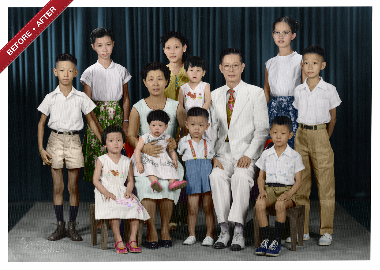 Photo Restore & Colorize Old Family Portrait edited by Nick L. - Phowd