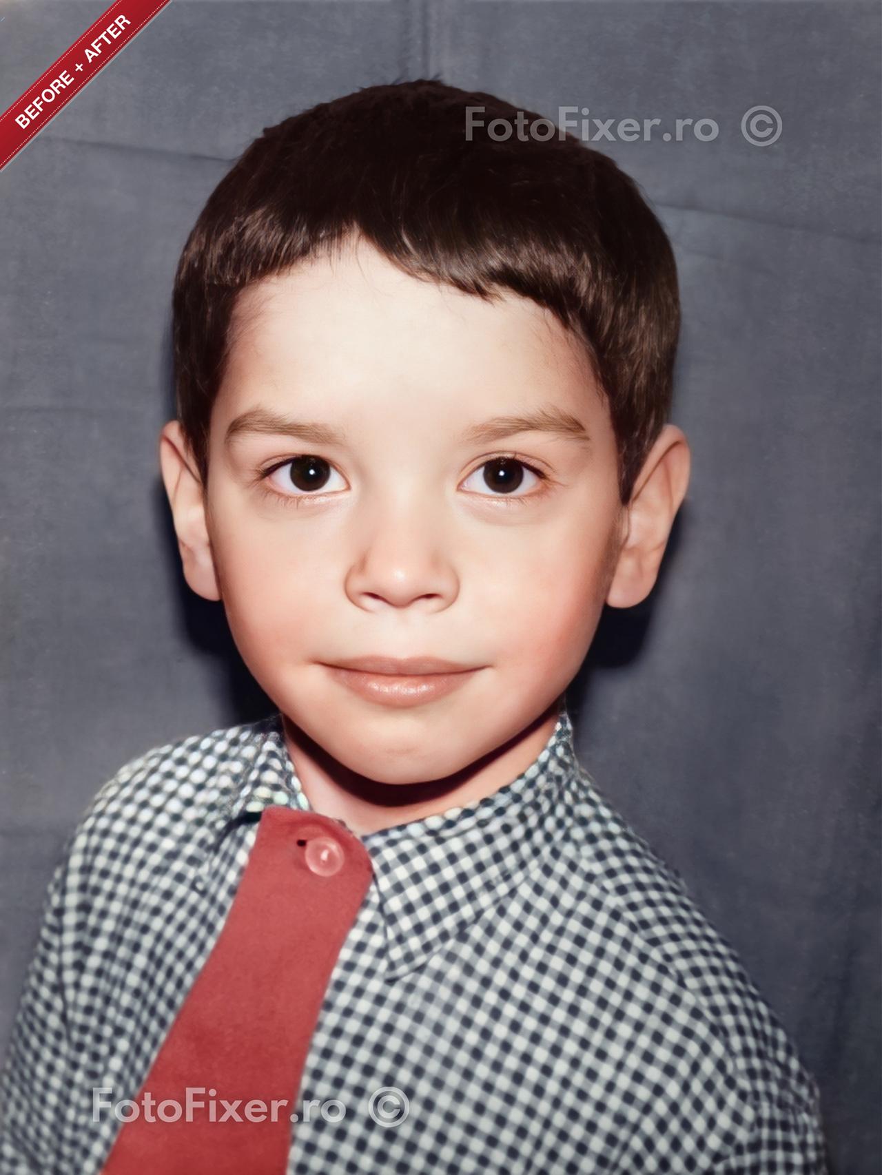 Photo School boy portrait restoration edited by Adrian The FotoFixer B ...
