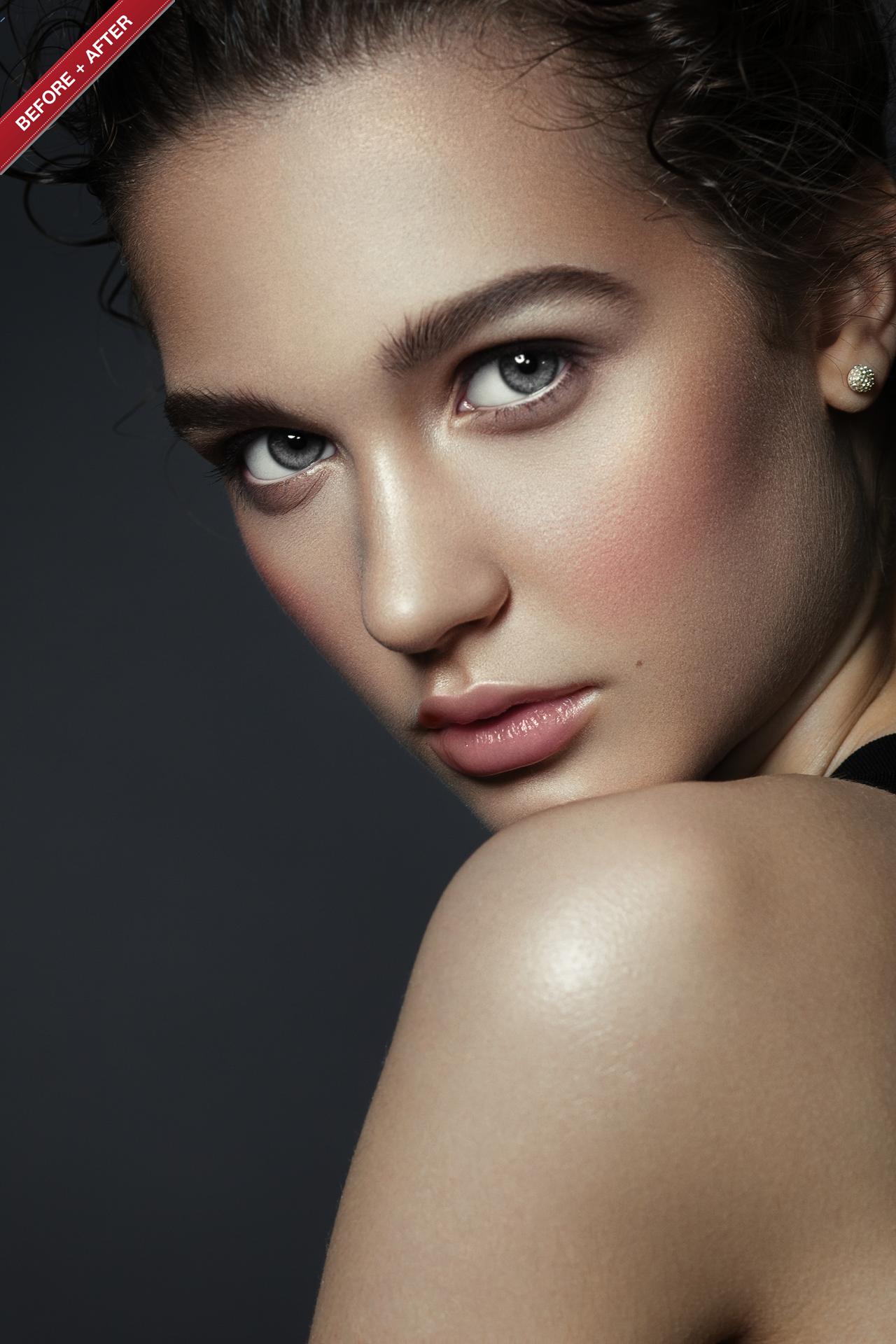 Photo Professional photo retouching. Elimination of bags under the eyes ...